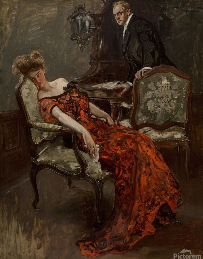 The Argument by Albert Beck Wenzell [1864–1917] by MyCozyFineArt Wall Art